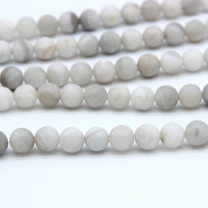 Natural Matte White Agate Beads 6 8mm 10mm White Gemstone - Etsy
