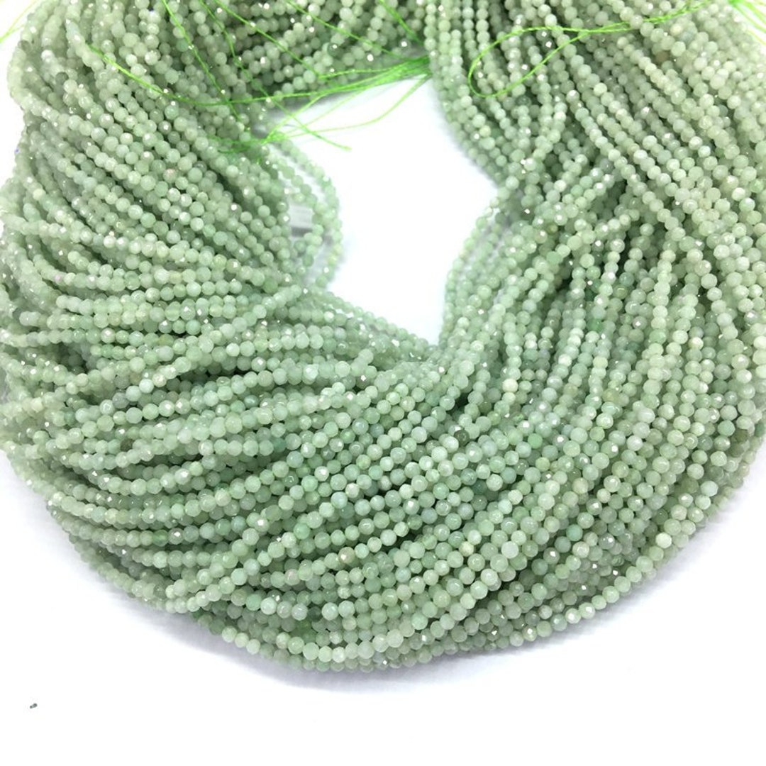Tiny Burma Green Jade Micro Faceted Beads 2mm 3mm 4mm Natural Small ...