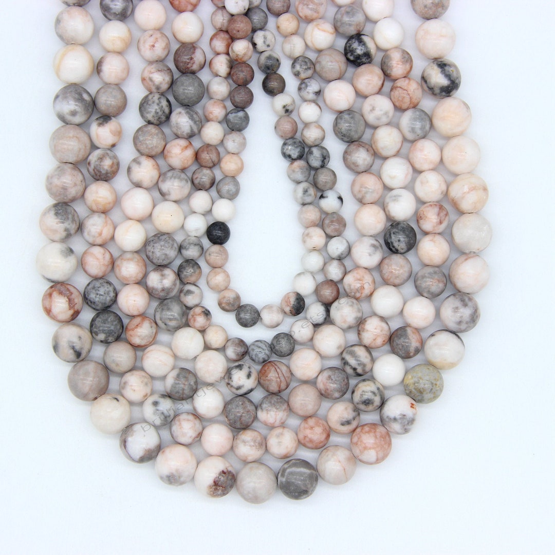 Pink Zebra Jasper Beads 6mm 8mm 10mm Natural Pink Black White Jasper ...