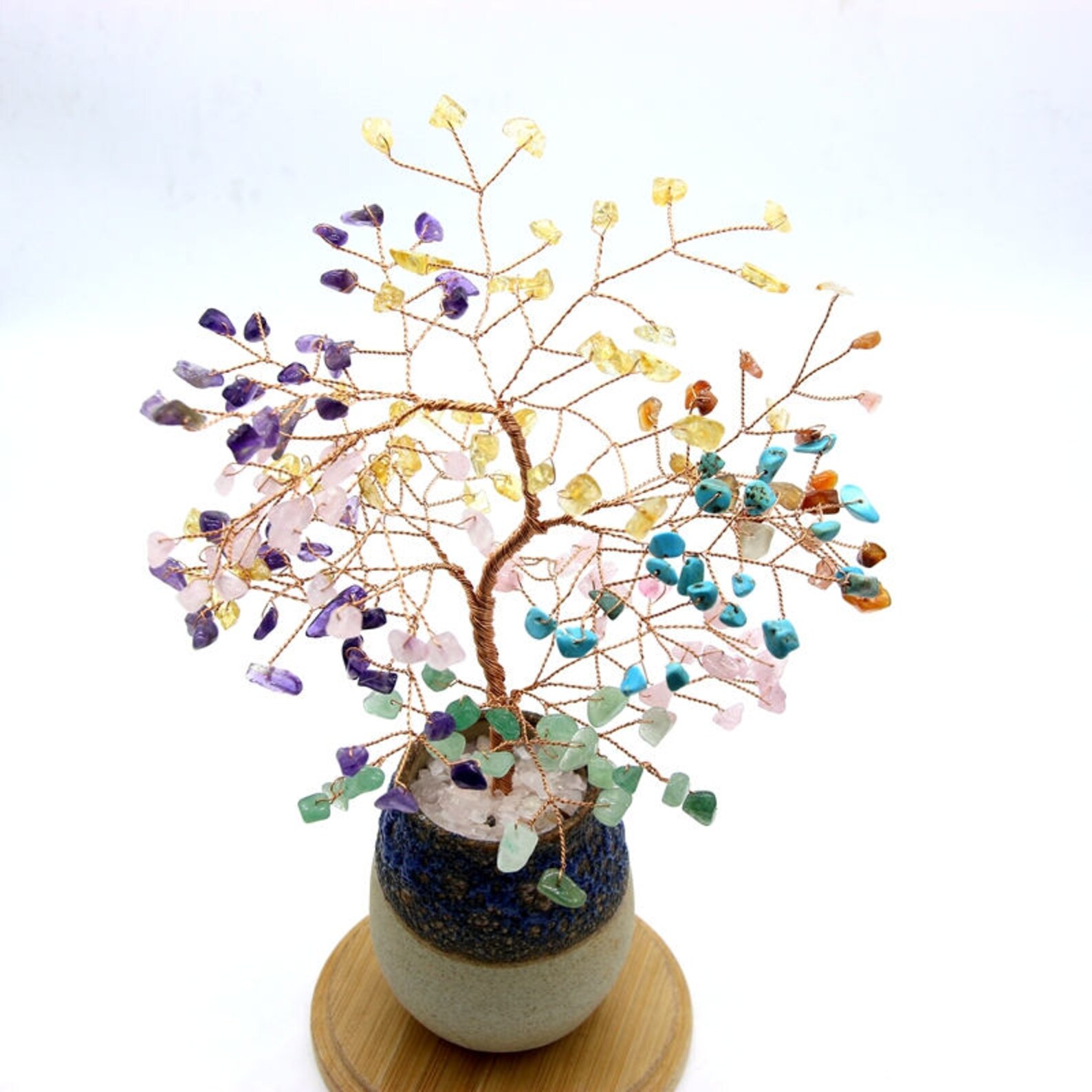 Chakra Wire Gemstone Tree Sculpture Life of Tree Chakra Beads | Etsy