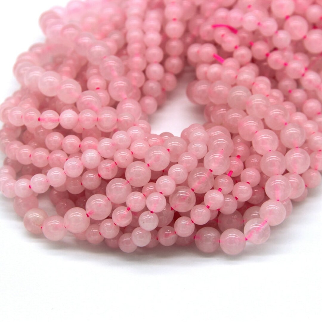 Rose Quartz Beads 4 6 8 10 12mm Natural Pink Gemstone Mala Beads Rose ...