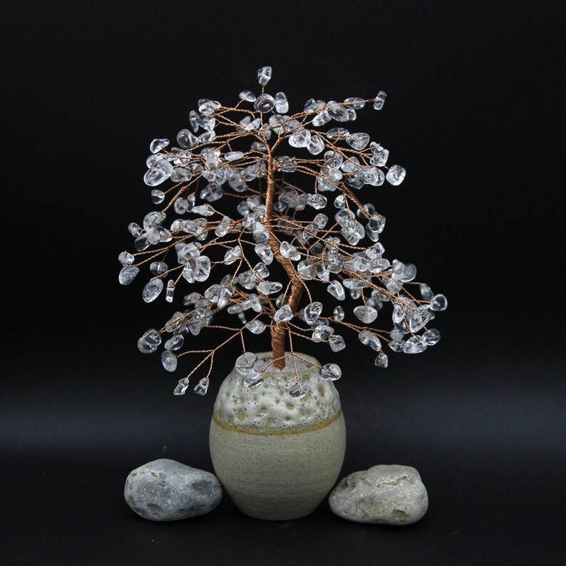 Natural Rock Crystal Quartz Wire Tree Clear Quartz Sculpture - Etsy
