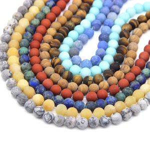 Matte Set Solar System Gemstone Beads 8mm 6mm,set Planet Beads ...