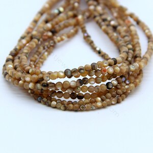 Tiny Abalone Shell Beads Smooth Light Color 3.5mm 4.2mm, Natural Light ...