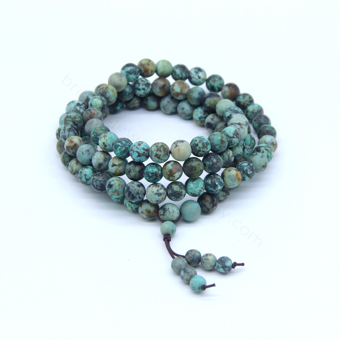 Matte African Turquoise 108 Mala 8mm, African Turquoise Mala Bracelet ...