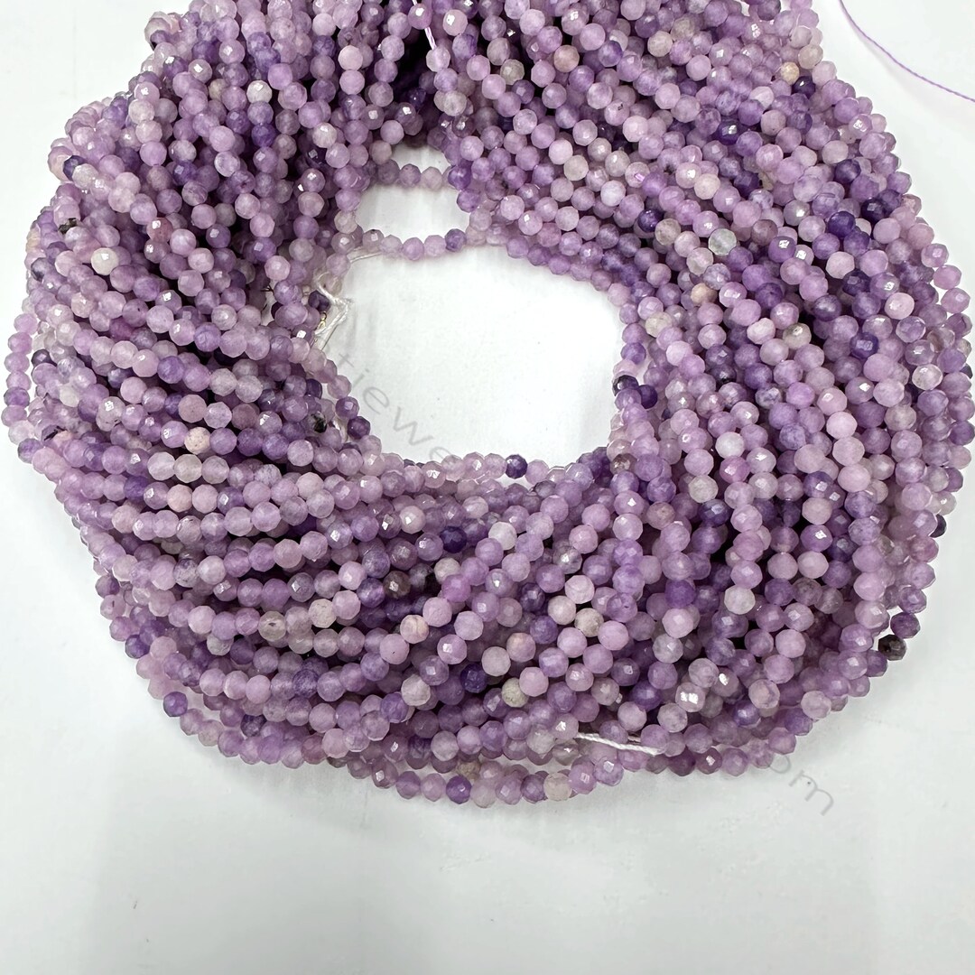 Tiny Purple Lepidolite Micro Faceted Beads 2mm 3mm 4mm, Natural Small ...