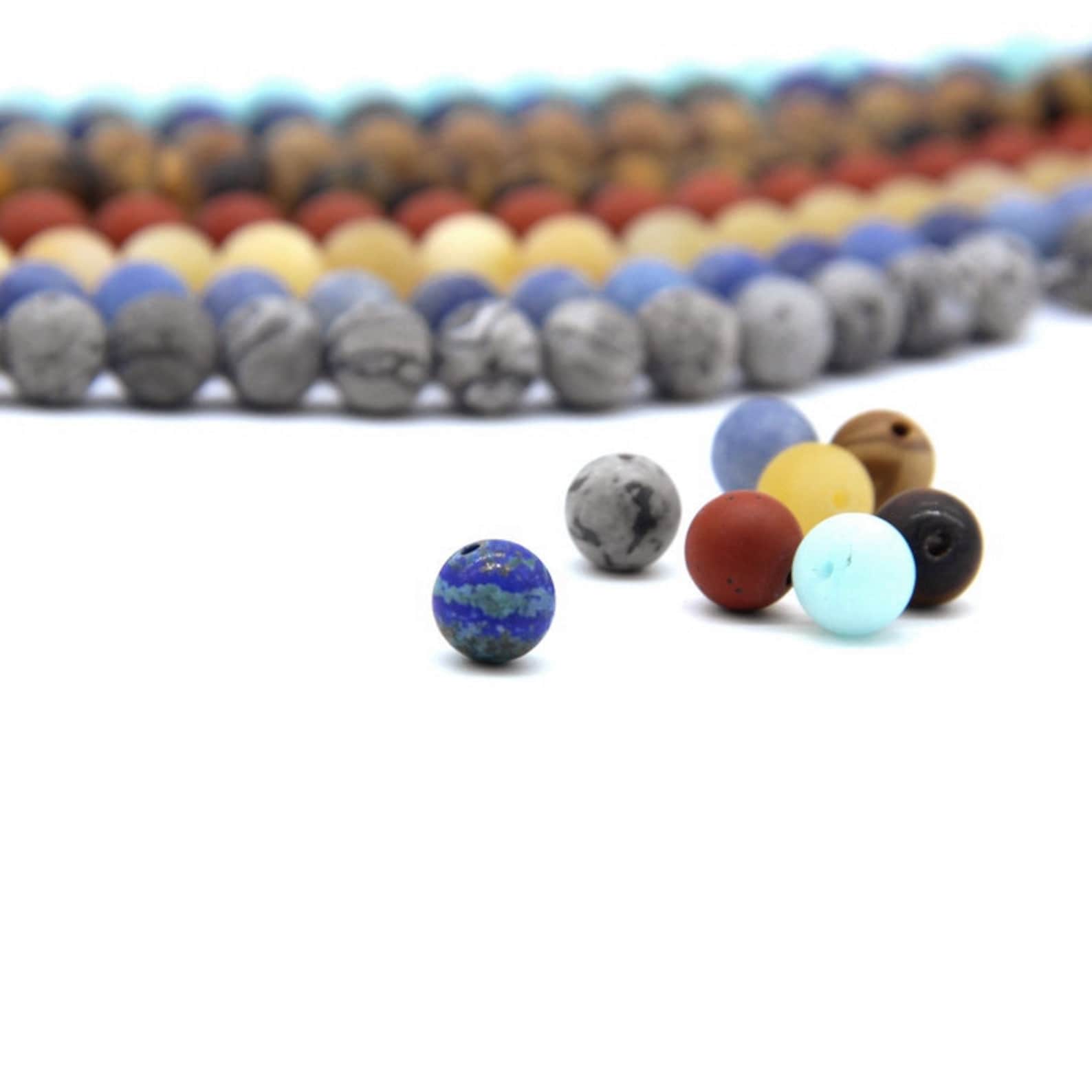 Matte Set Solar System Gemstone Beads 8mm 6mm,set Planet Beads ...