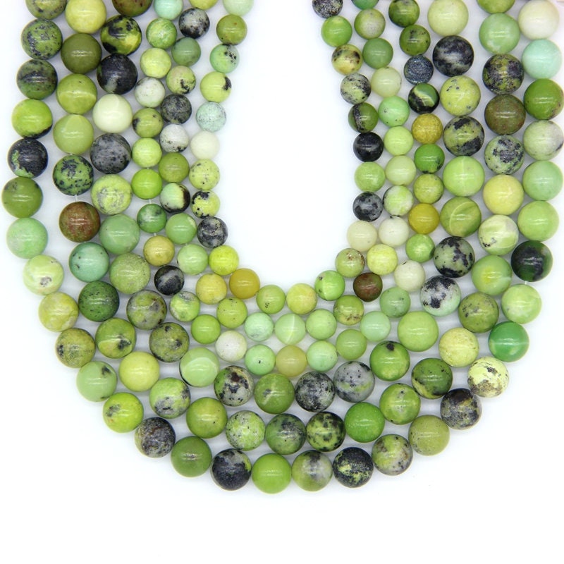 Green Australian Jade Beads 4mm 6mm 8mm, Lemon Chrysoprase Beads ...