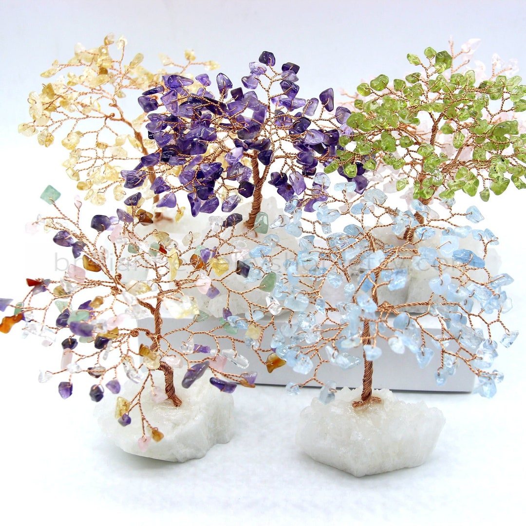 Multi Crystal Tree,gemstone Cluster Wire Sculpture Tree of Life,crystal ...