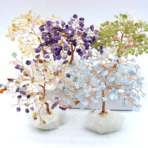 Multi Crystal Treegemstone Cluster Wire Sculpture Tree of - Etsy