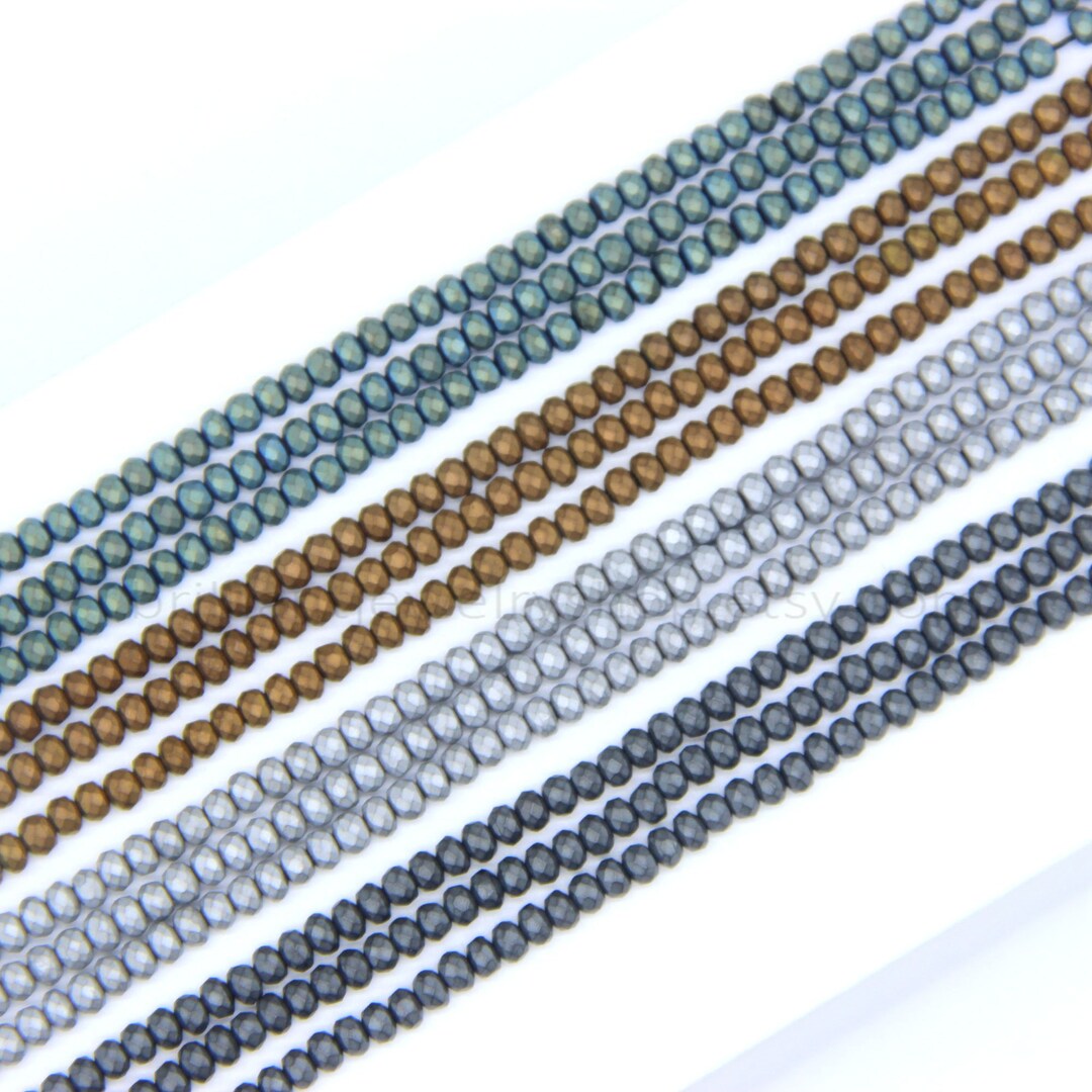 Tiny Matte Hematite Faceted Rondelle Beads 3x2mm 4x2mm, Natural Small ...