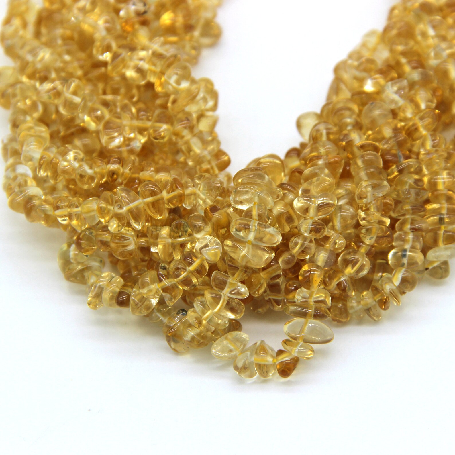 Natural Citrine Chips Beads 4-7mm Grade A, Genuine Yellow Crystal Semi ...