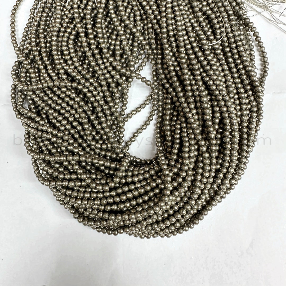 Tiny Pyrite Smooth Beads 2mm 3mm, Natural Gold Pyrite Beads, Genuine ...