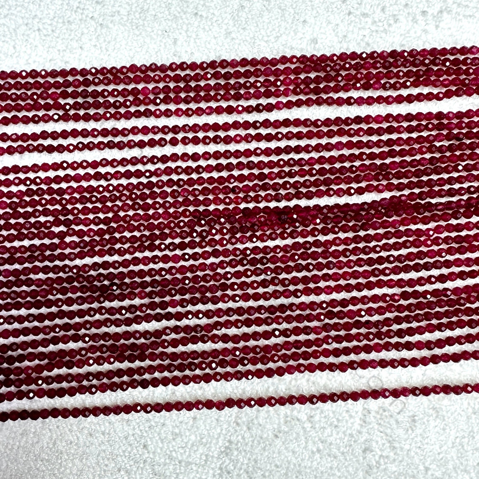 Dark Red Ruby Jade Micro Faceted Beads 2mm 3mm, Small Red Jade Beads ...