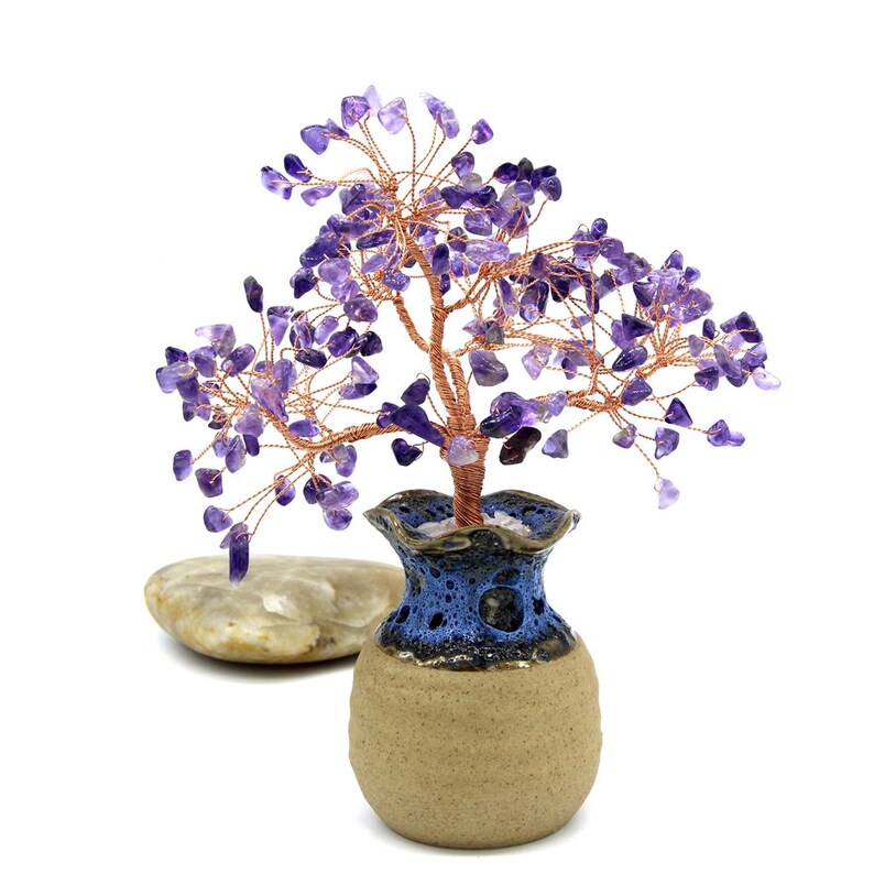 Natural Amethyst Wire Tree Sculpture Purple Gemstone Tree - Etsy