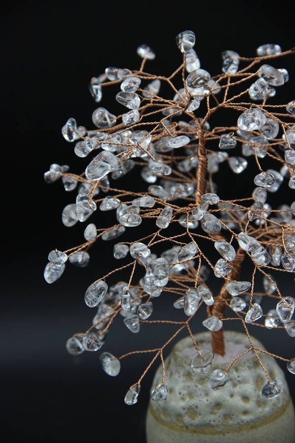 Natural Rock Crystal Quartz Wire Tree Clear Quartz Sculpture | Etsy