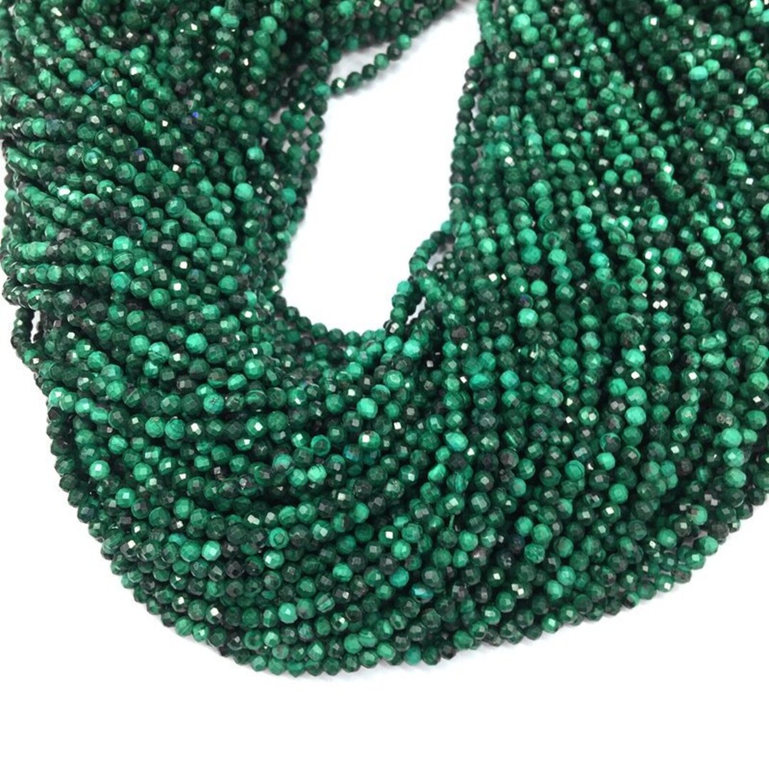 Tiny Malachite Micro Faceted Beads 2 3 4mm Natural Malachite Green ...