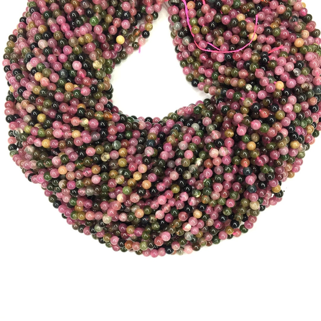 Perles de tourmaline naturelles 2mm 3mm 4mm rond lisse minuscule ...