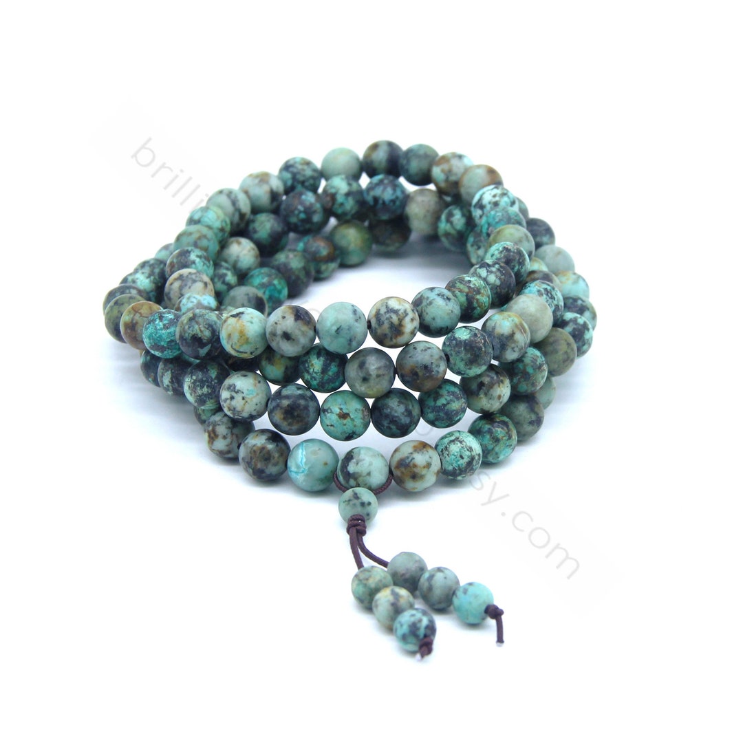 Matte African Turquoise 108 Mala 8mm African Turquoise Mala - Etsy