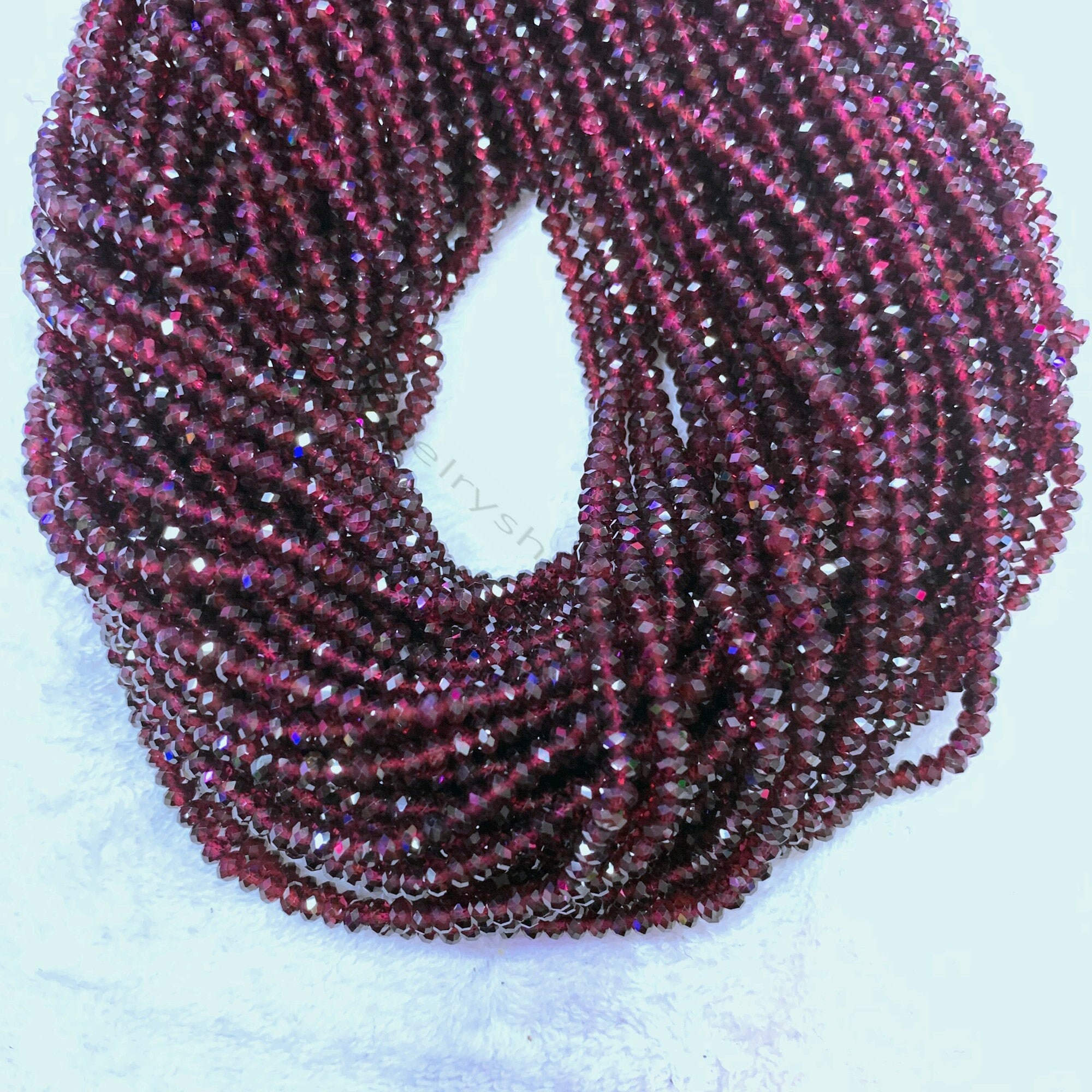 Tiny Red Garnet Rondelle Beads Micro Faceted 3x2mm 4x3mm Natural Red ...