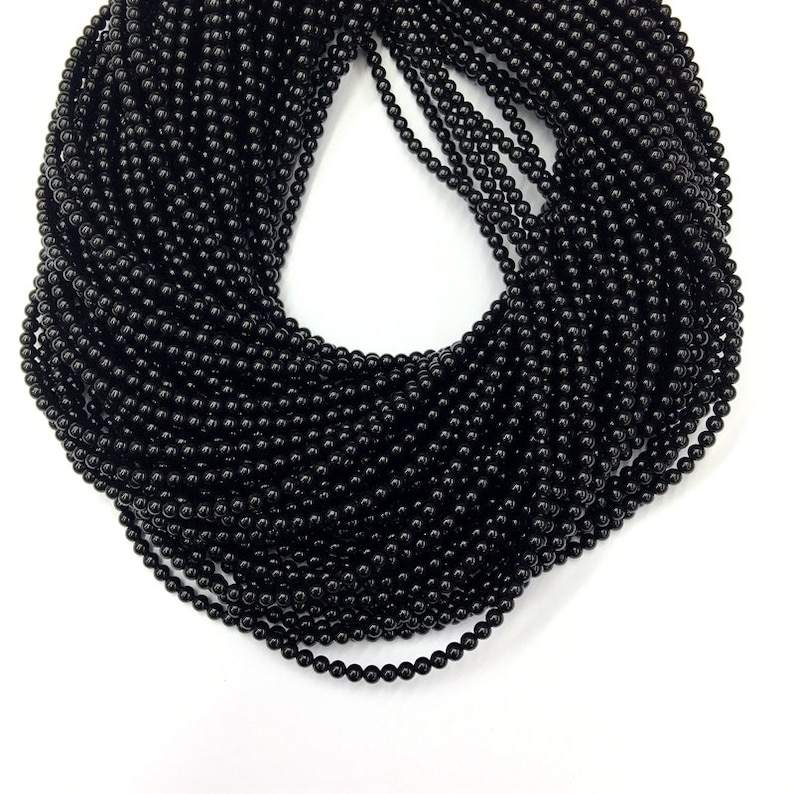 Black Onyx Beads 2mm 3mm 4mm Tiny Black Onyx Gemstone Beads | Etsy