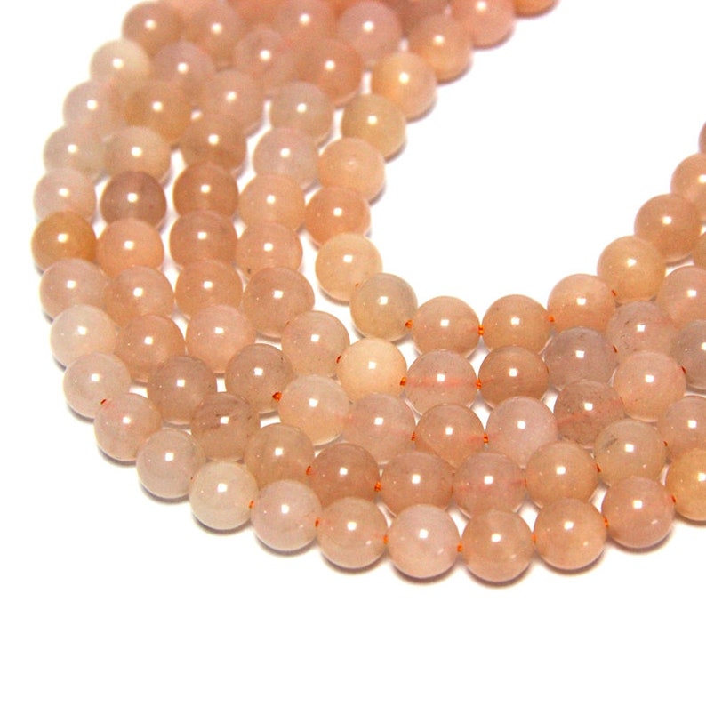 Peach Aventurine Round Beads 6mm 8mm Genuine Peach Gemstone A Quality ...