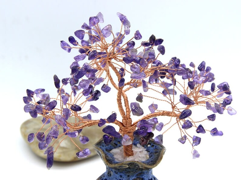 Natural Amethyst Wire Tree Sculpture Purple Gemstone Tree - Etsy