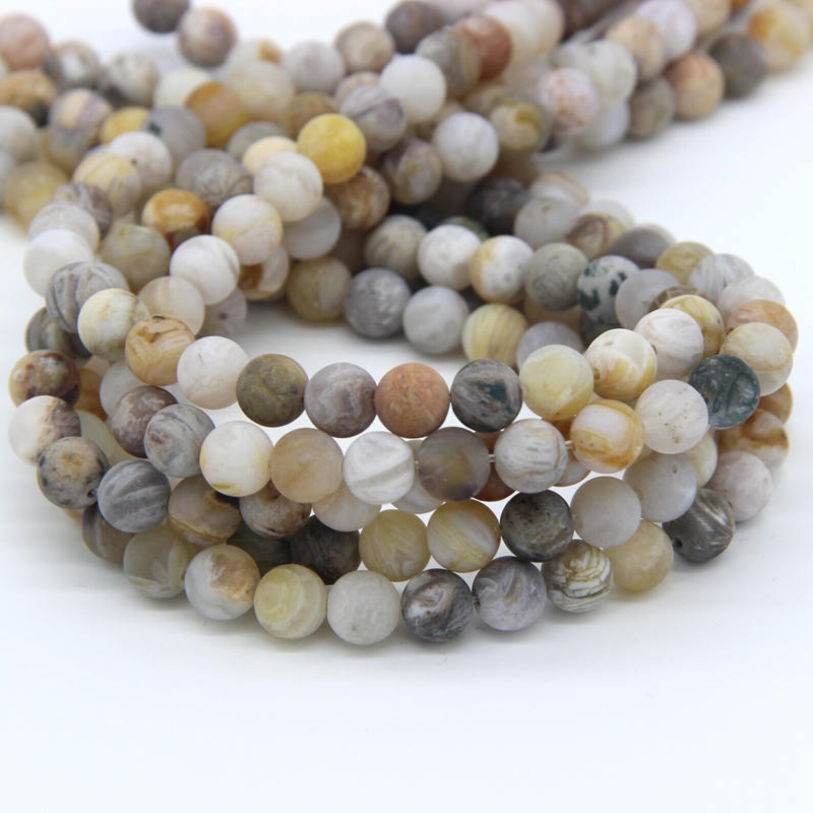 Matte Bamboo Agate Beads 6mm 8mm 10mm Natural Bamboo Agate - Etsy Denmark