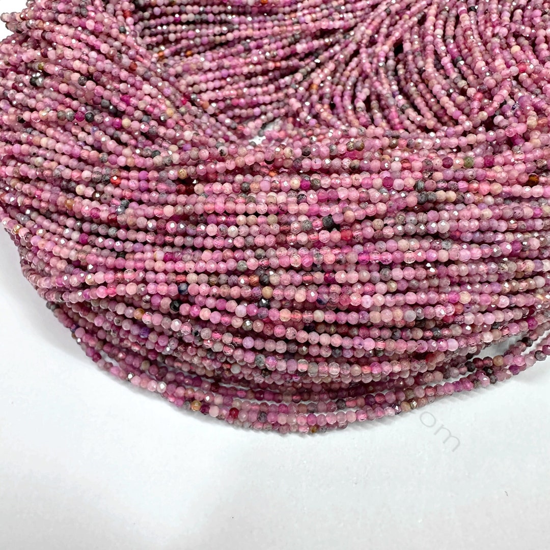 Natural Mix Red Ruby Micro Faceted Beads 2mm 3mm, Tiny Genuine Ruby ...