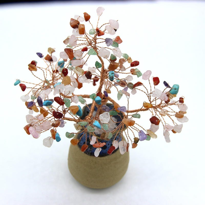 Chakra Wire Gemstone Tree Sculpture Life of Tree Chakra Beads | Etsy