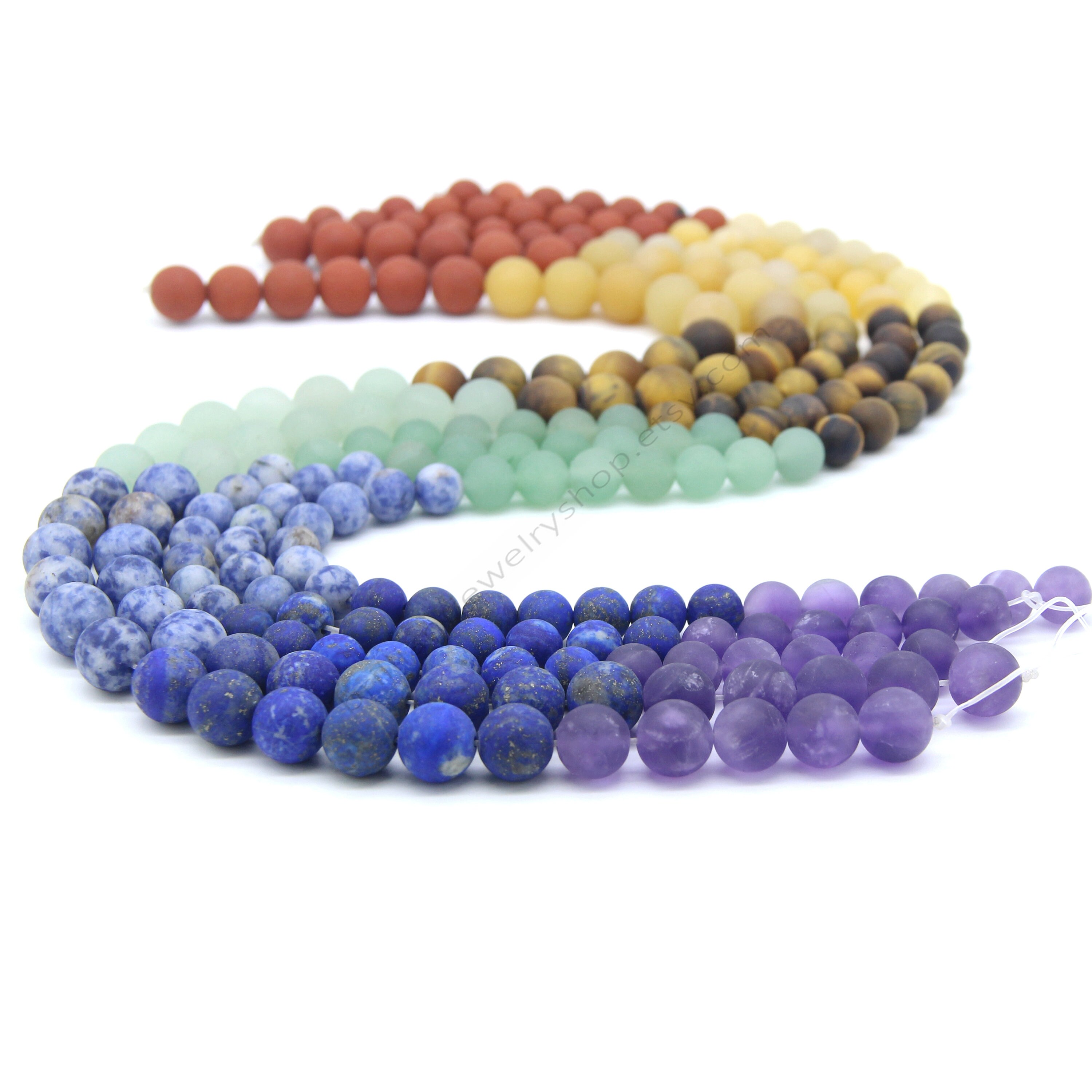 Matte 7 Chakra Beads 8mm 10mm Full String Chakra Gemstone - Etsy