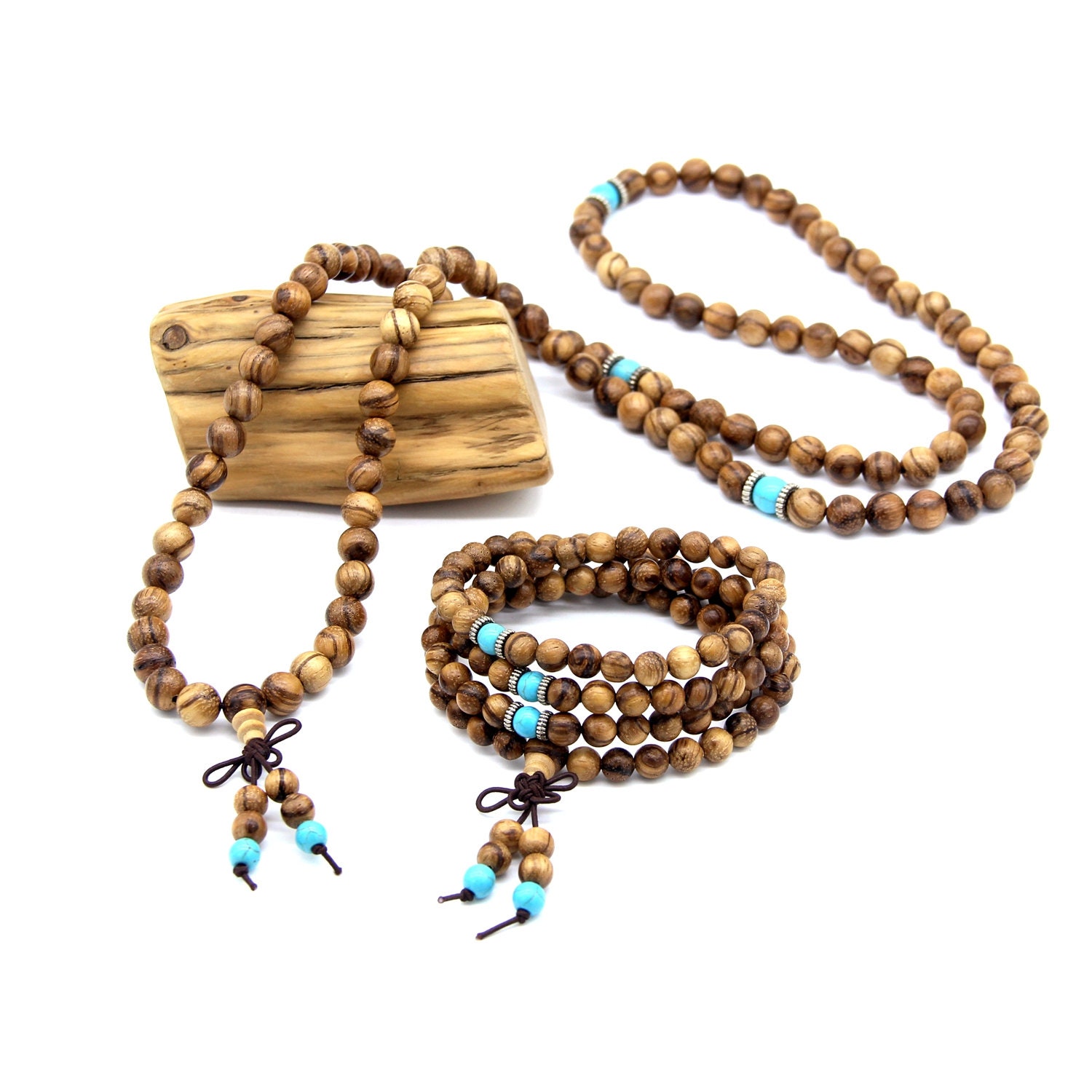108 Wood Mala Natural Agarwood Mala 6mm 8mm Brown Wood Mala Necklace ...
