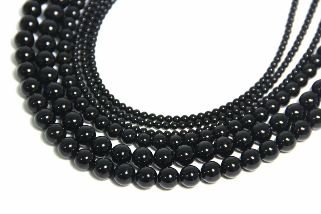 Black Onyx Beads 6mm 8mm 10mm 12 14 16mm Natural Black Gemstone Bead ...