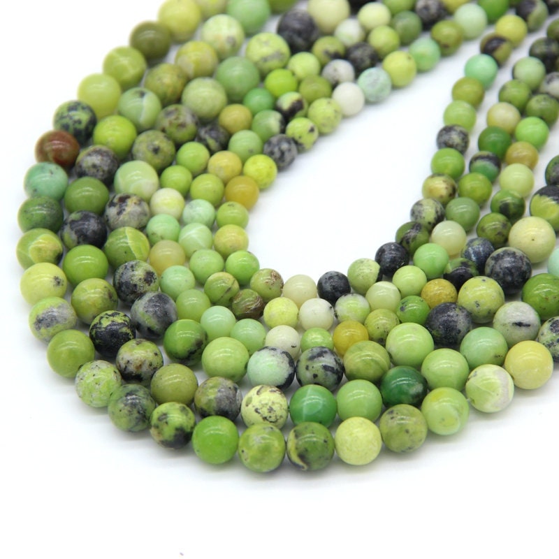 Green Australian Jade Beads 4mm 6mm 8mm, Lemon Chrysoprase Beads ...