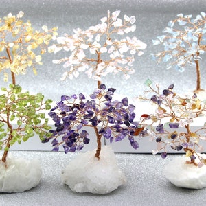 Multi Crystal Tree,gemstone Cluster Wire Sculpture Tree of Life,crystal ...