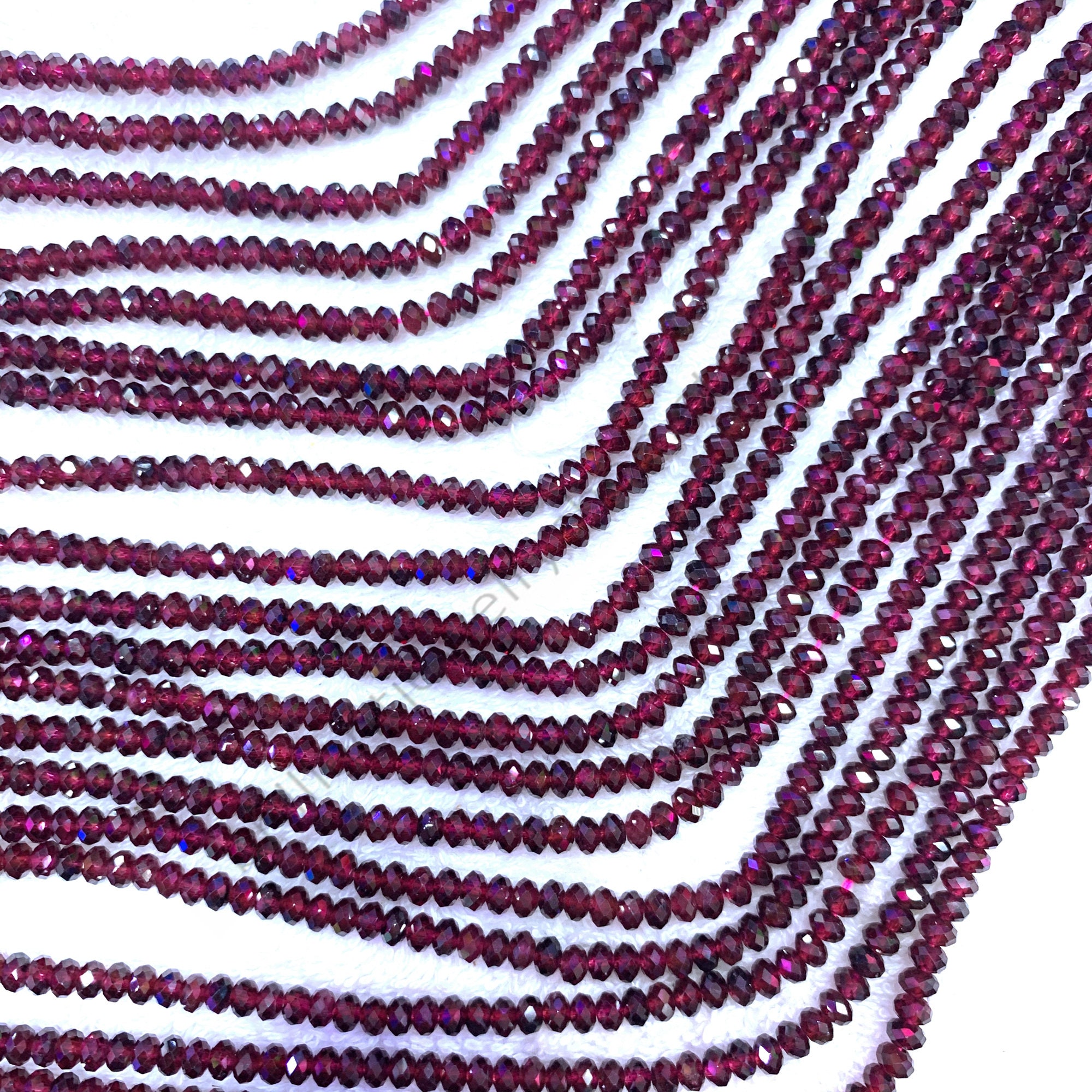 Tiny Red Garnet Rondelle Beads Micro Faceted 3x2mm 4x3mm Natural Red ...