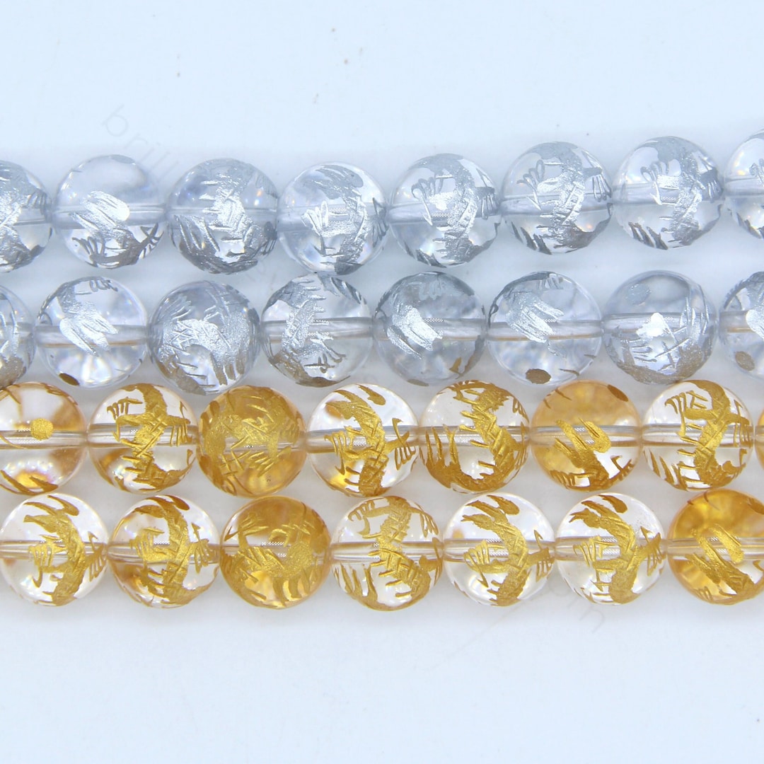 Rock Crystal Carved Dragon Beads 10mm 12mm AAA, Natural Clear Crystal ...
