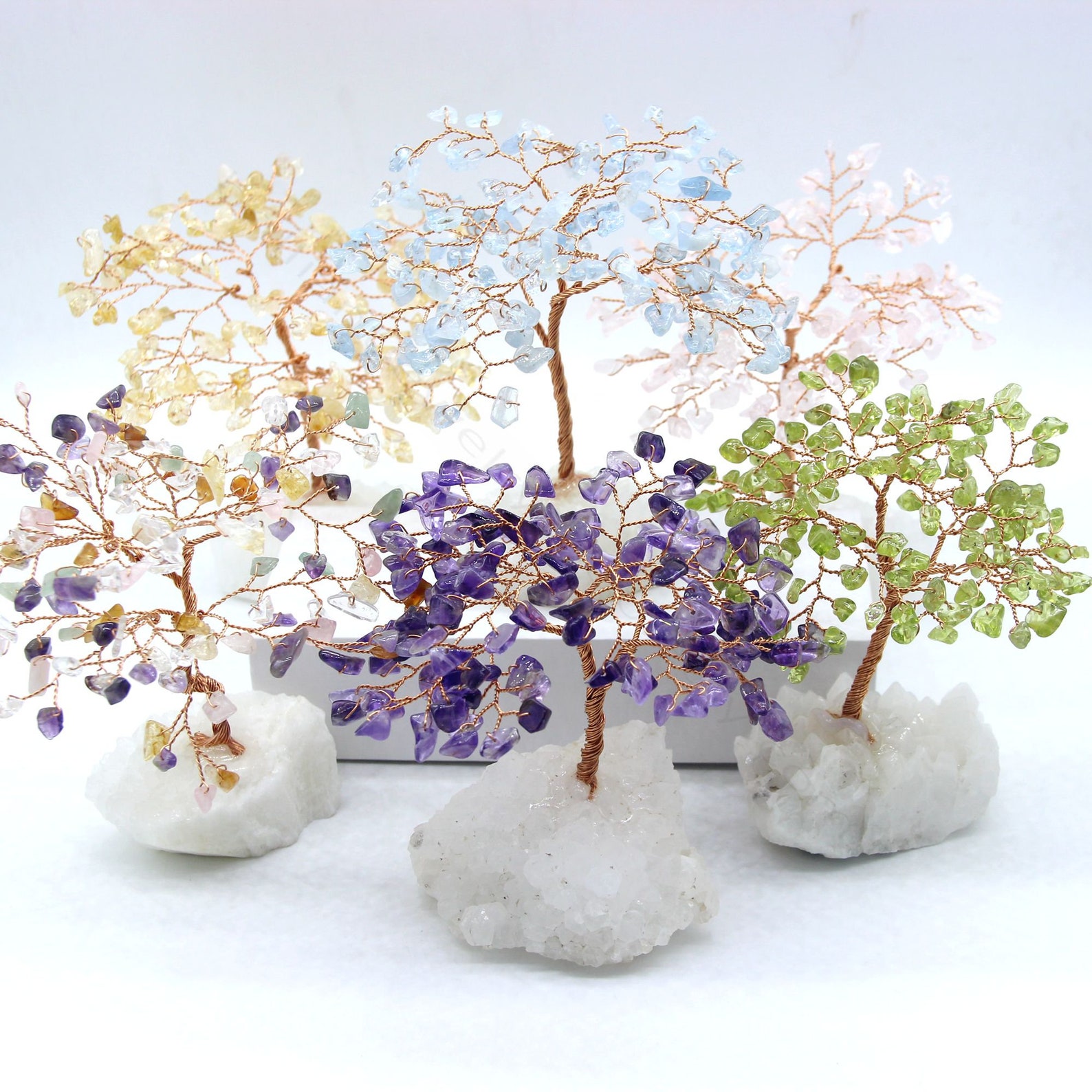 Multi Crystal Treegemstone Cluster Wire Sculpture Tree of - Etsy