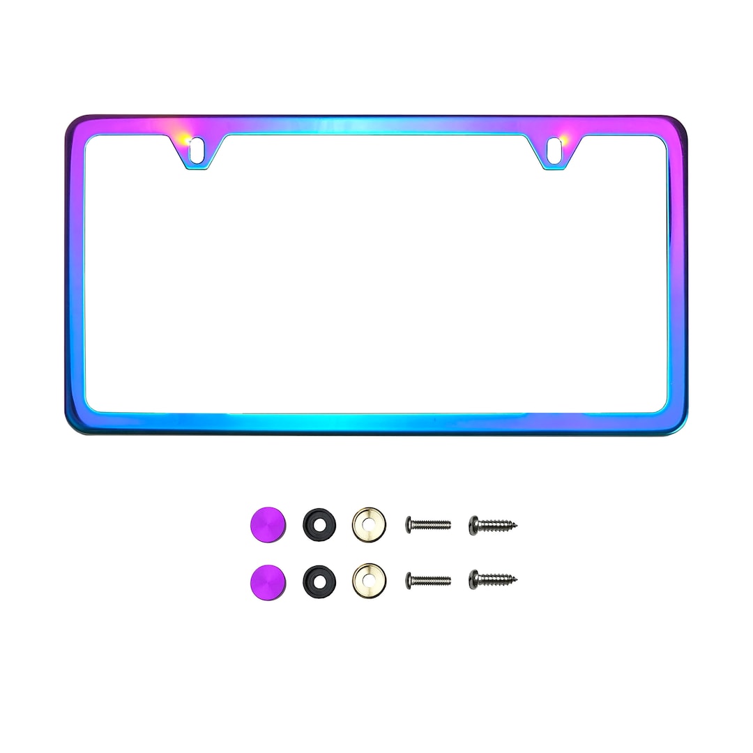 Ka Depot Neo Chrome License Plate Frame T304 Stainless Steel + Metal ...
