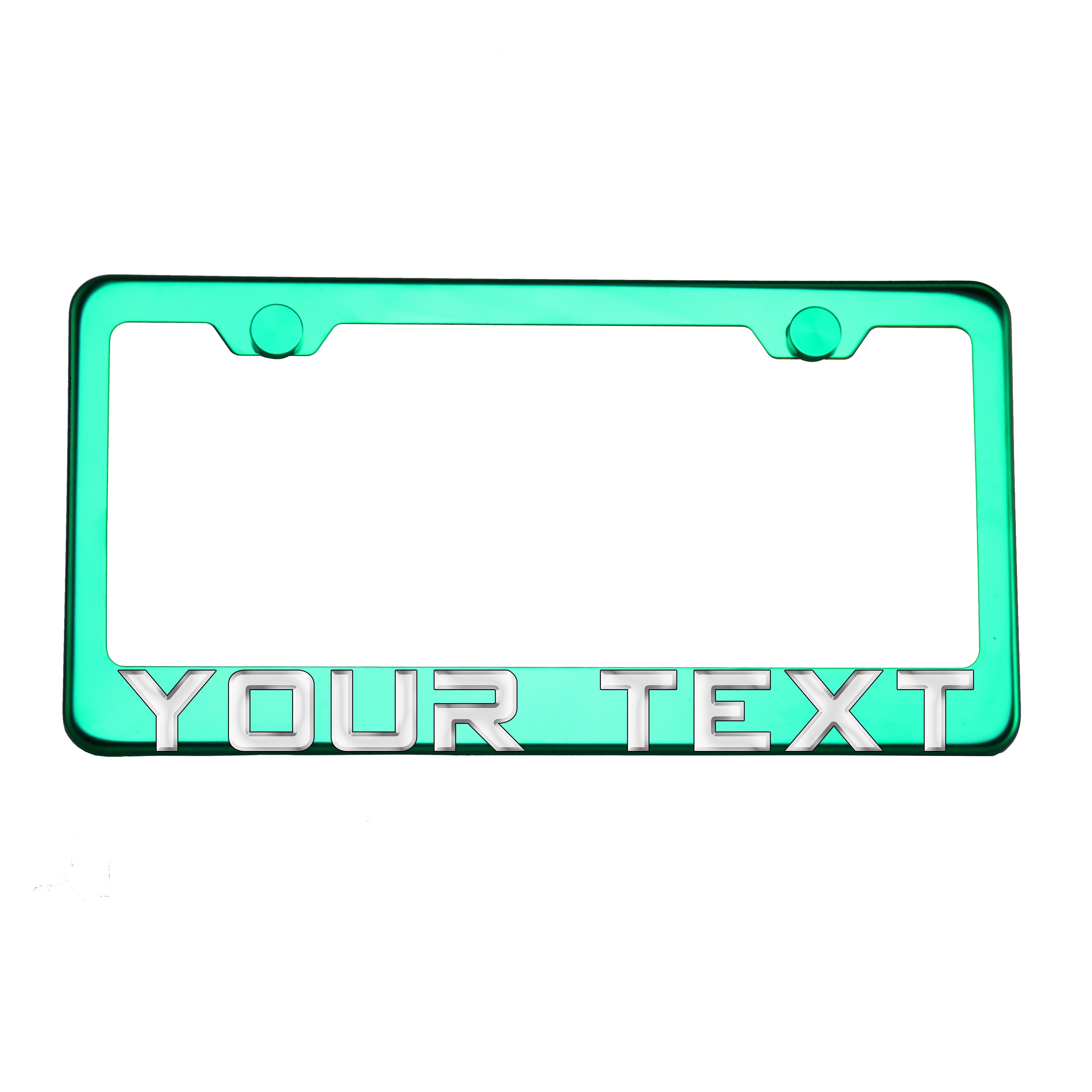 Custom 3D Metal Text Letter Green Chrome License Plate Frame | Etsy