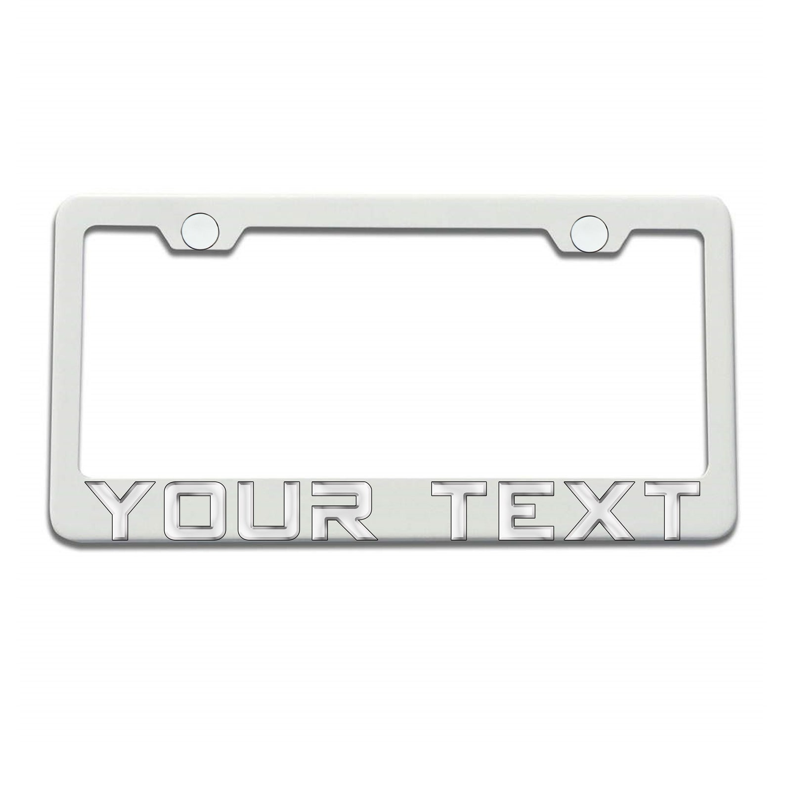 Custom 3D Metal Text Letter White License Plate Frame W/ Metal Screw ...