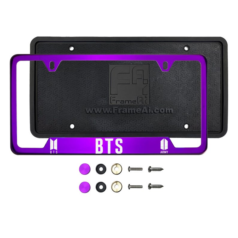 BTS K Pop Laser Etched Stainless Steel Customize Laser Engraved License ...