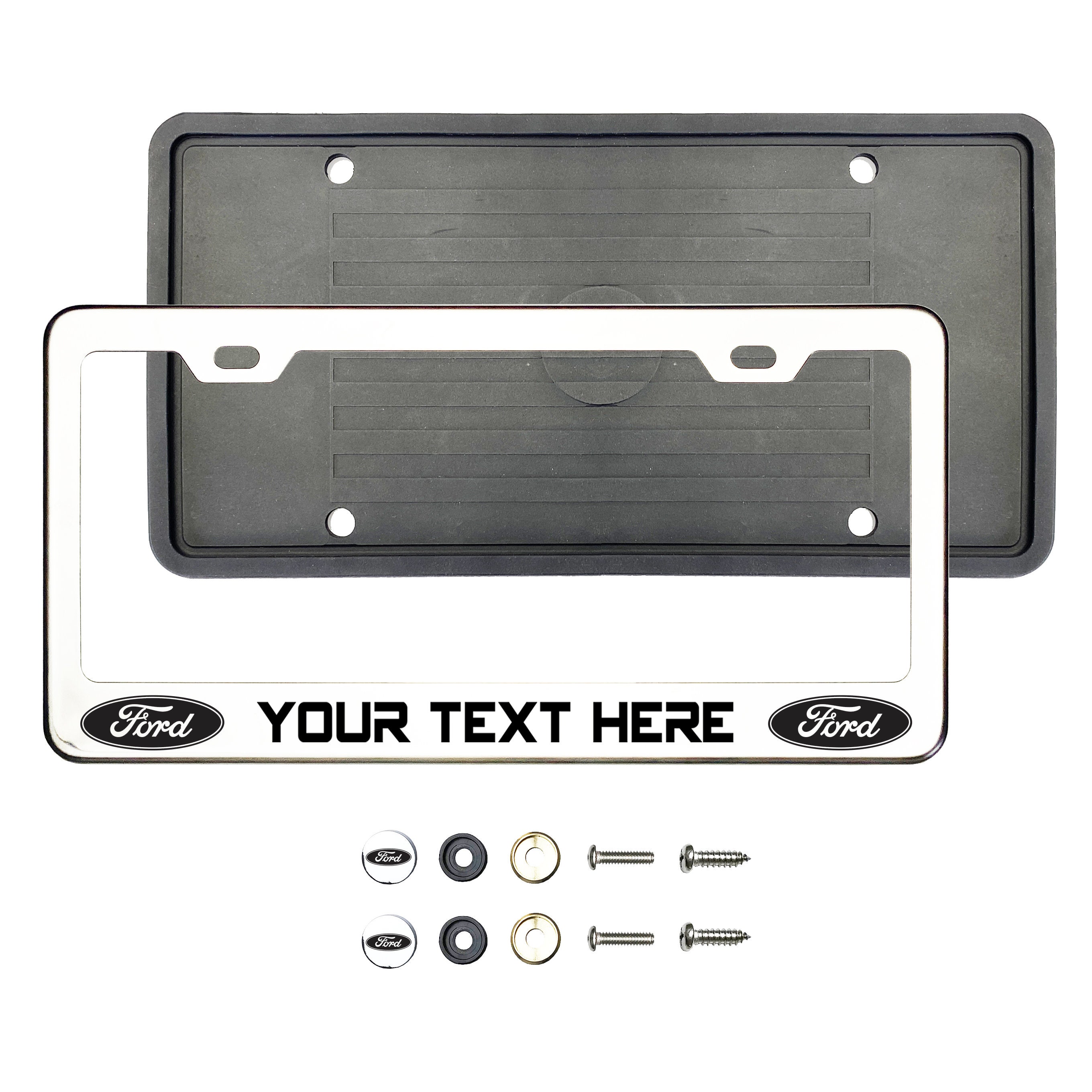 Ford Polish Stainless Steel Silver or Black Lettering Customize Laser ...