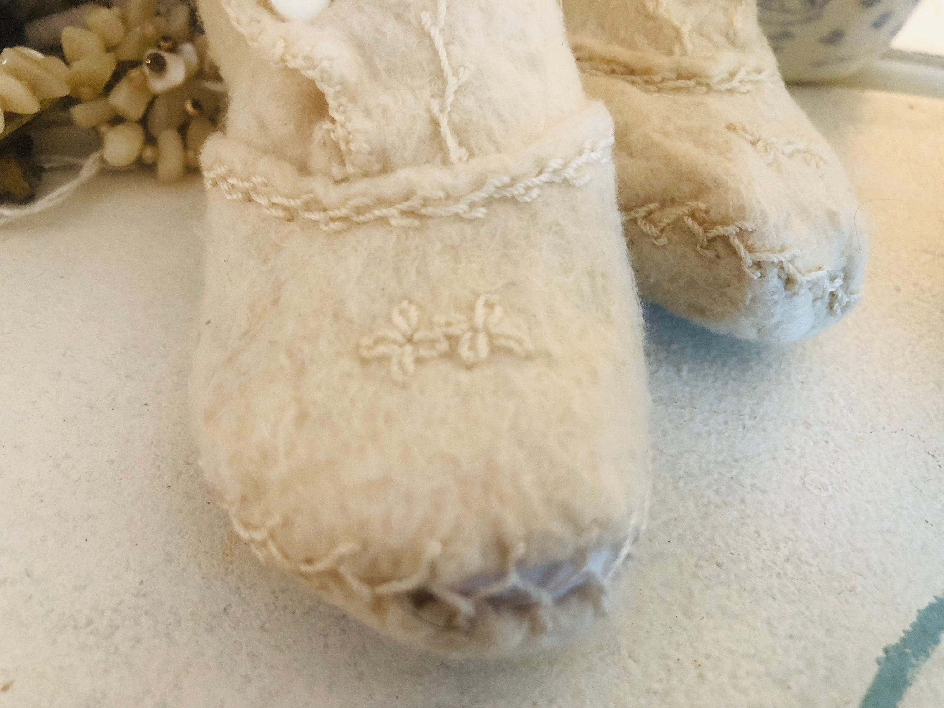 Baby Shoes Felted Baby Shoes Antique Baby Shoes Vintage Baby Early 1900 ...
