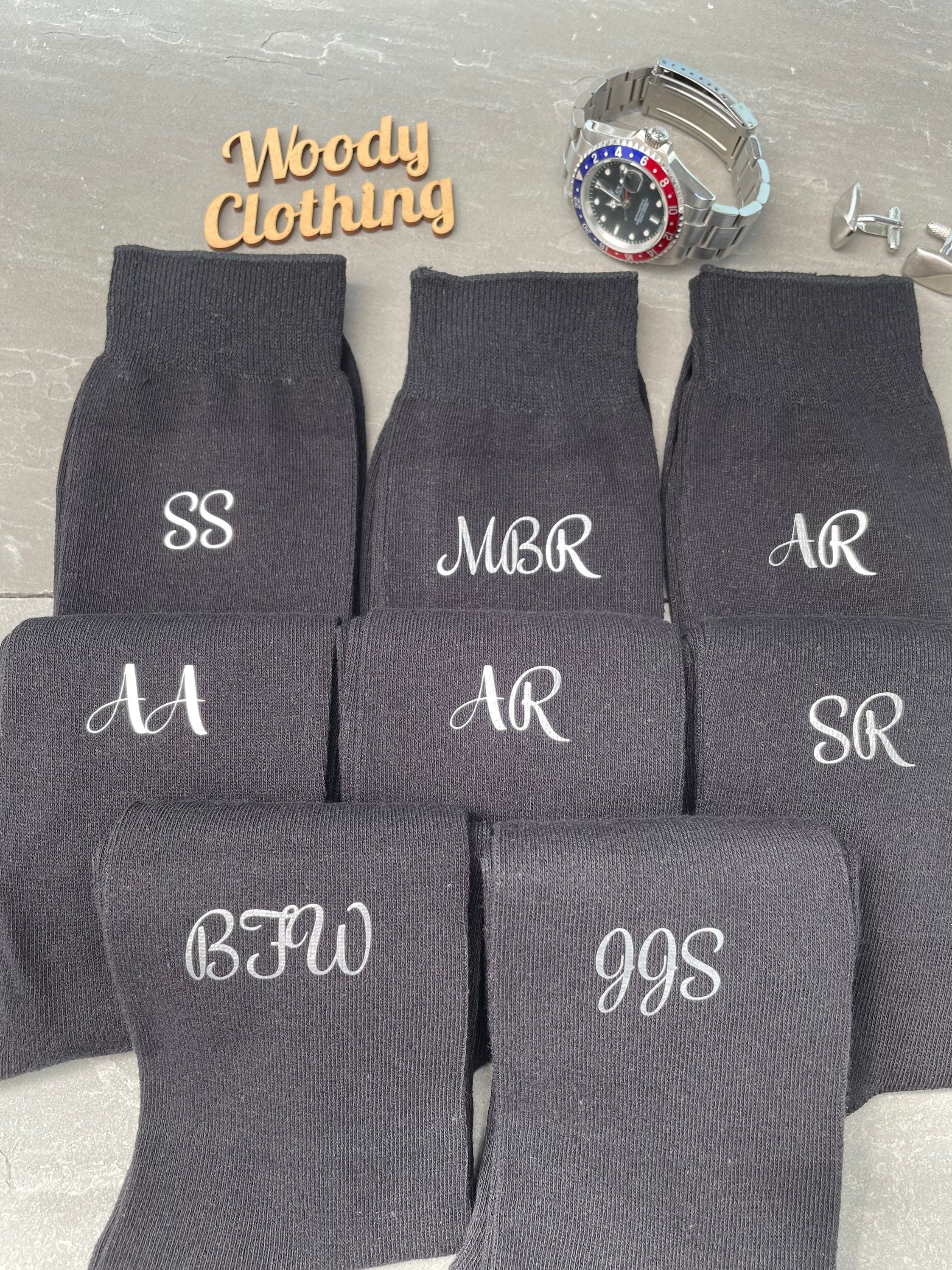 Groomsmen Initial Monogram Socks - Etsy UK