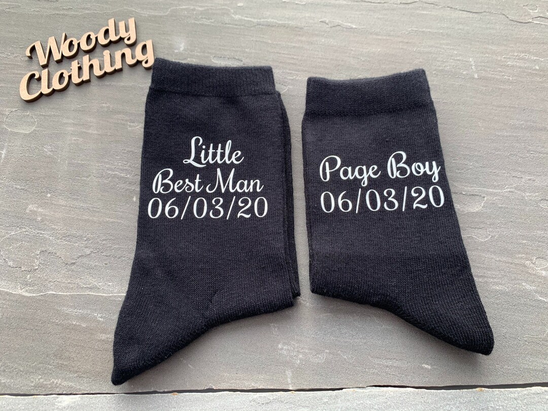 Personalised Black Page Boy Socks: Ring Bearer Wedding Socks - Etsy