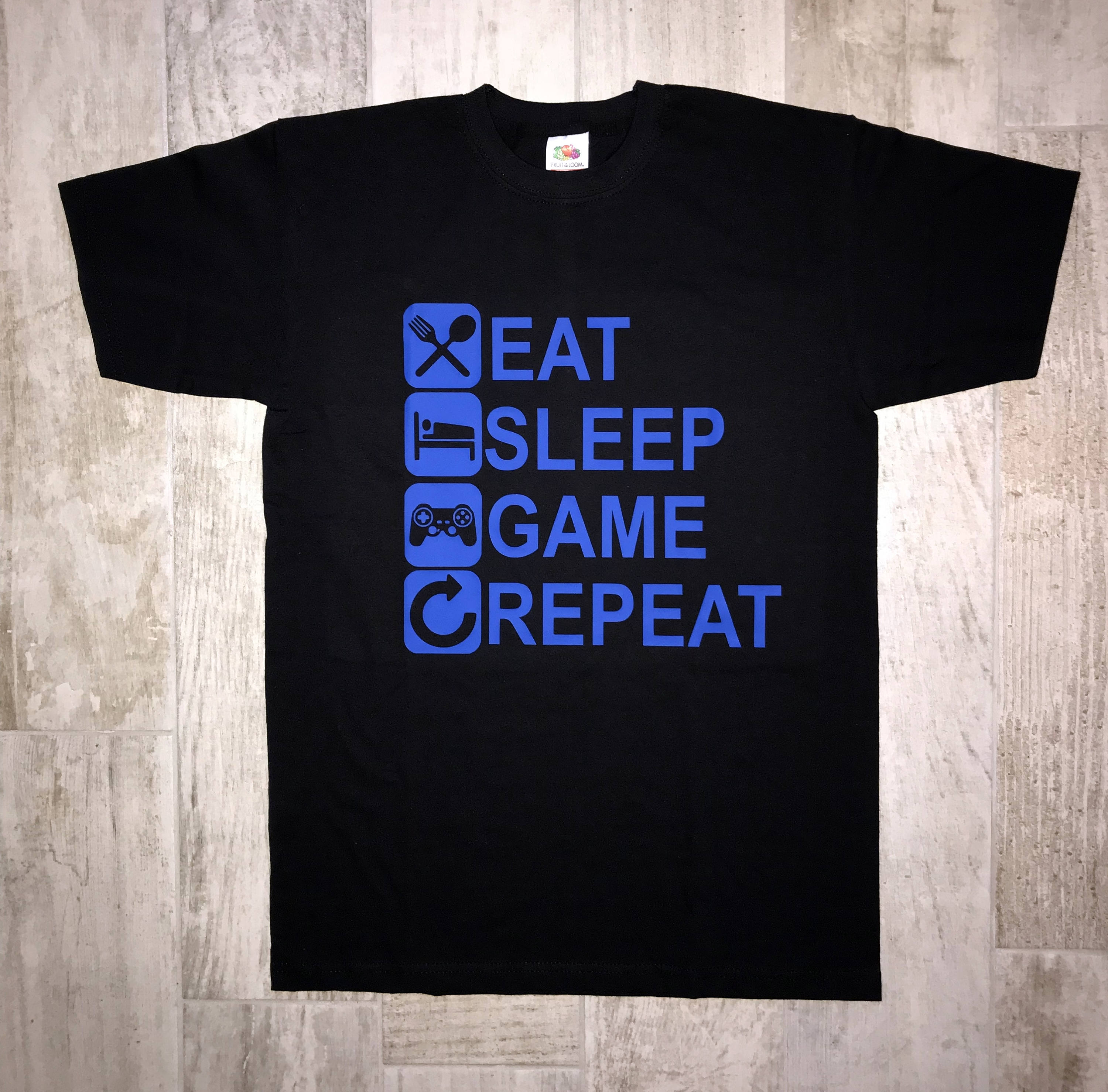 Eat sleep game repeat t-shirt | Etsy