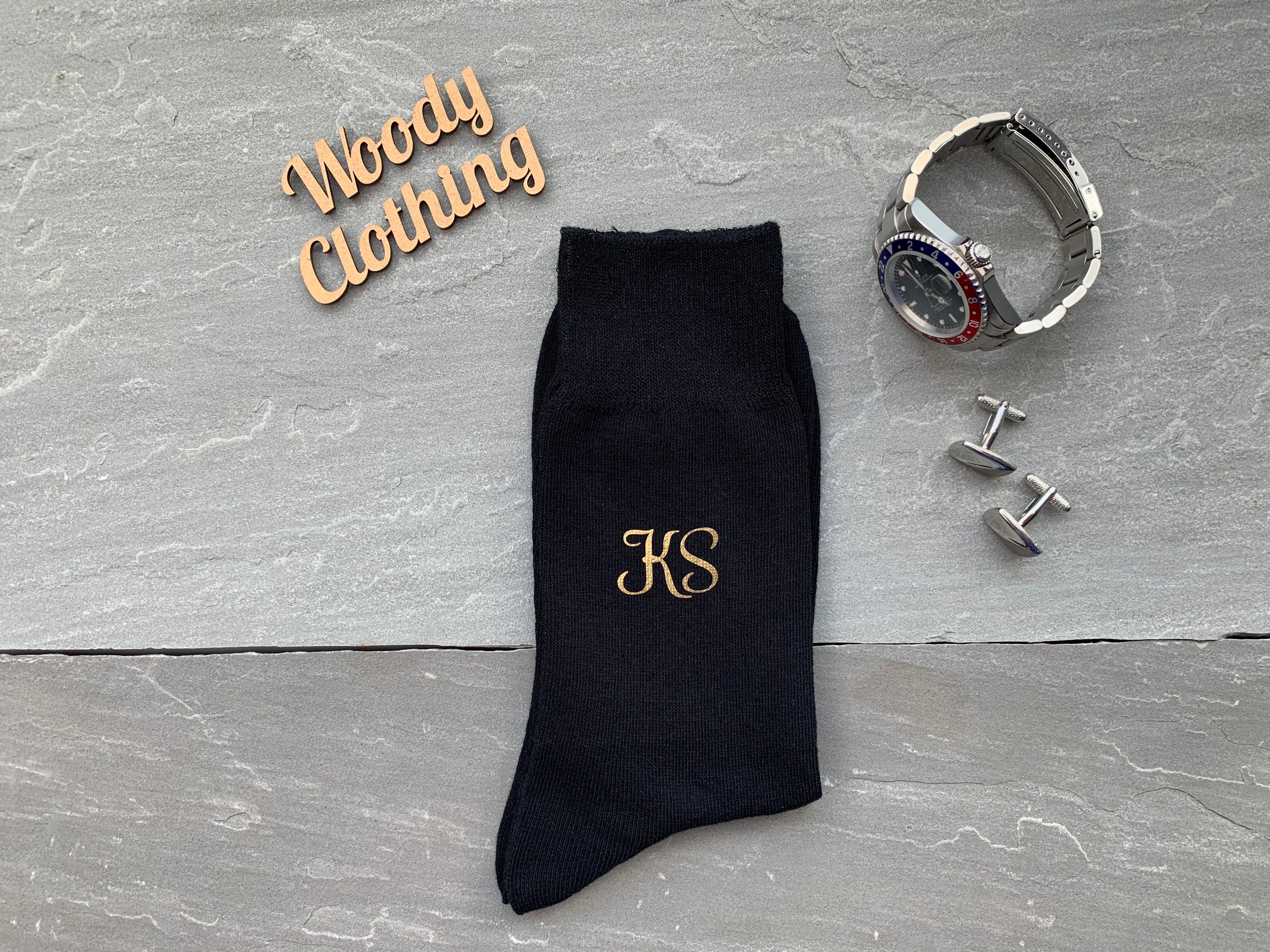 Groomsmen Initial Monogram Socks - Etsy UK