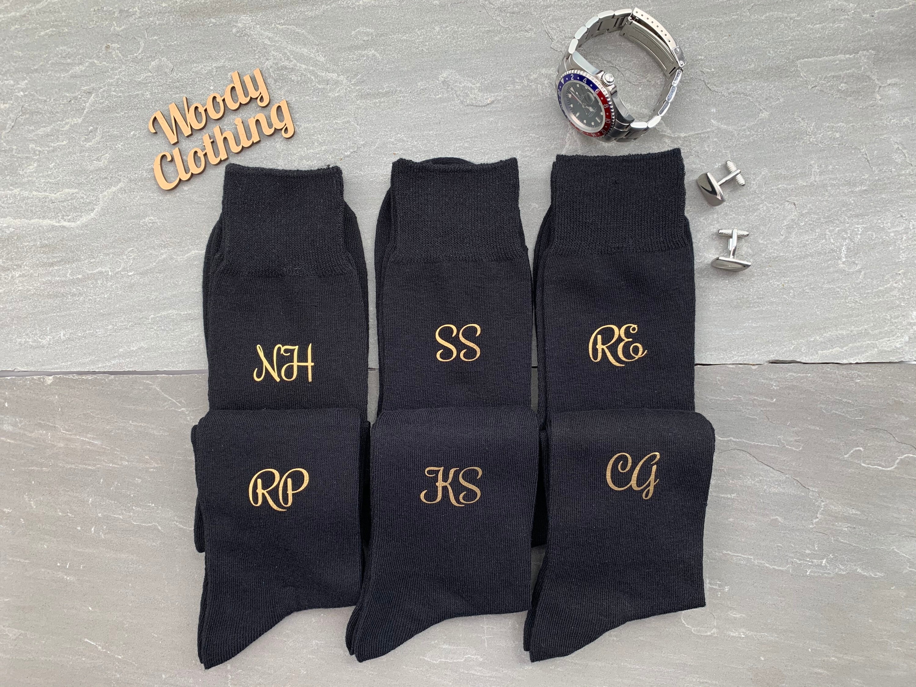 Groomsmen Initial Monogram Socks - Etsy UK