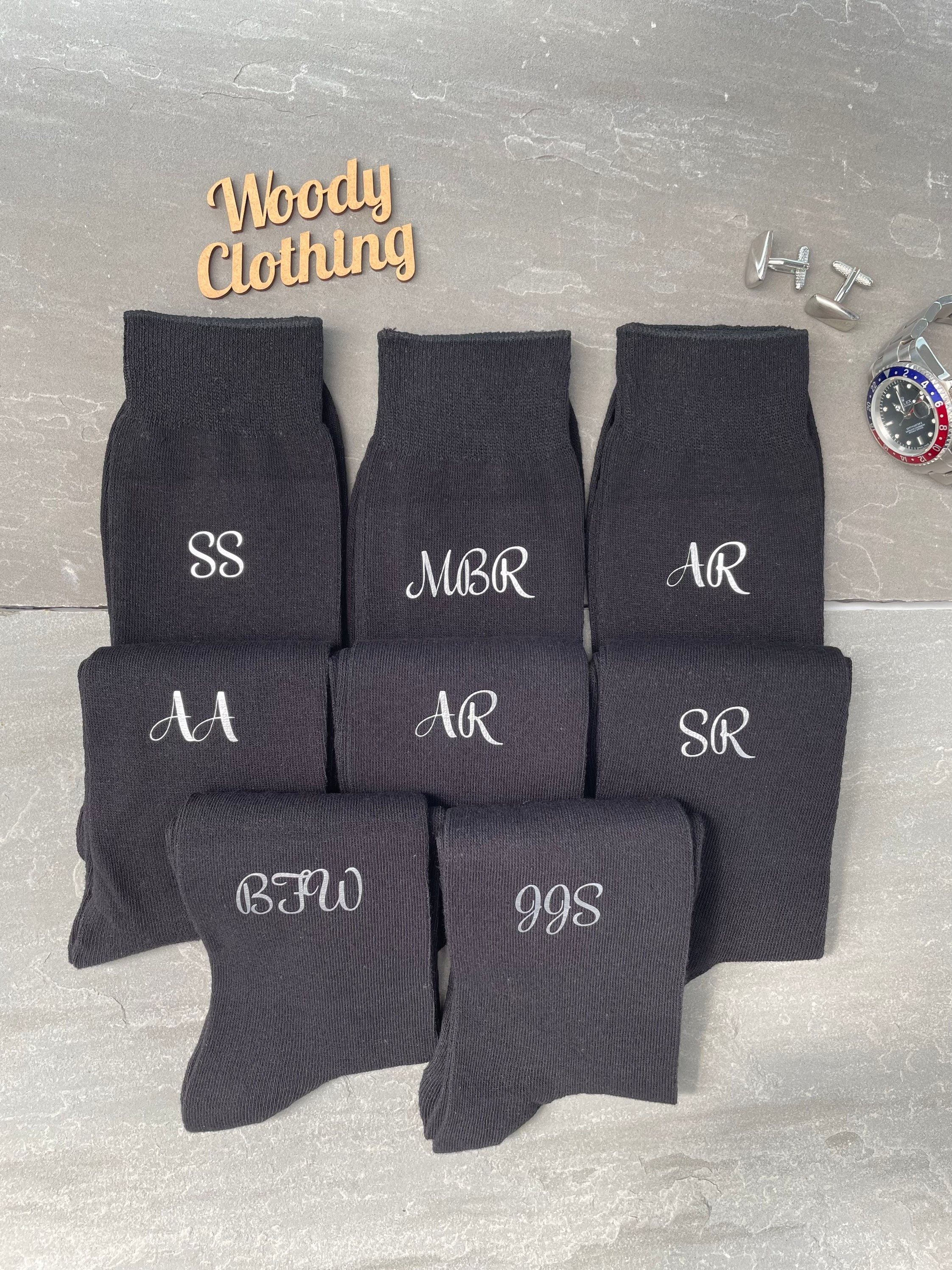 Groomsmen Initial Monogram Socks - Etsy UK